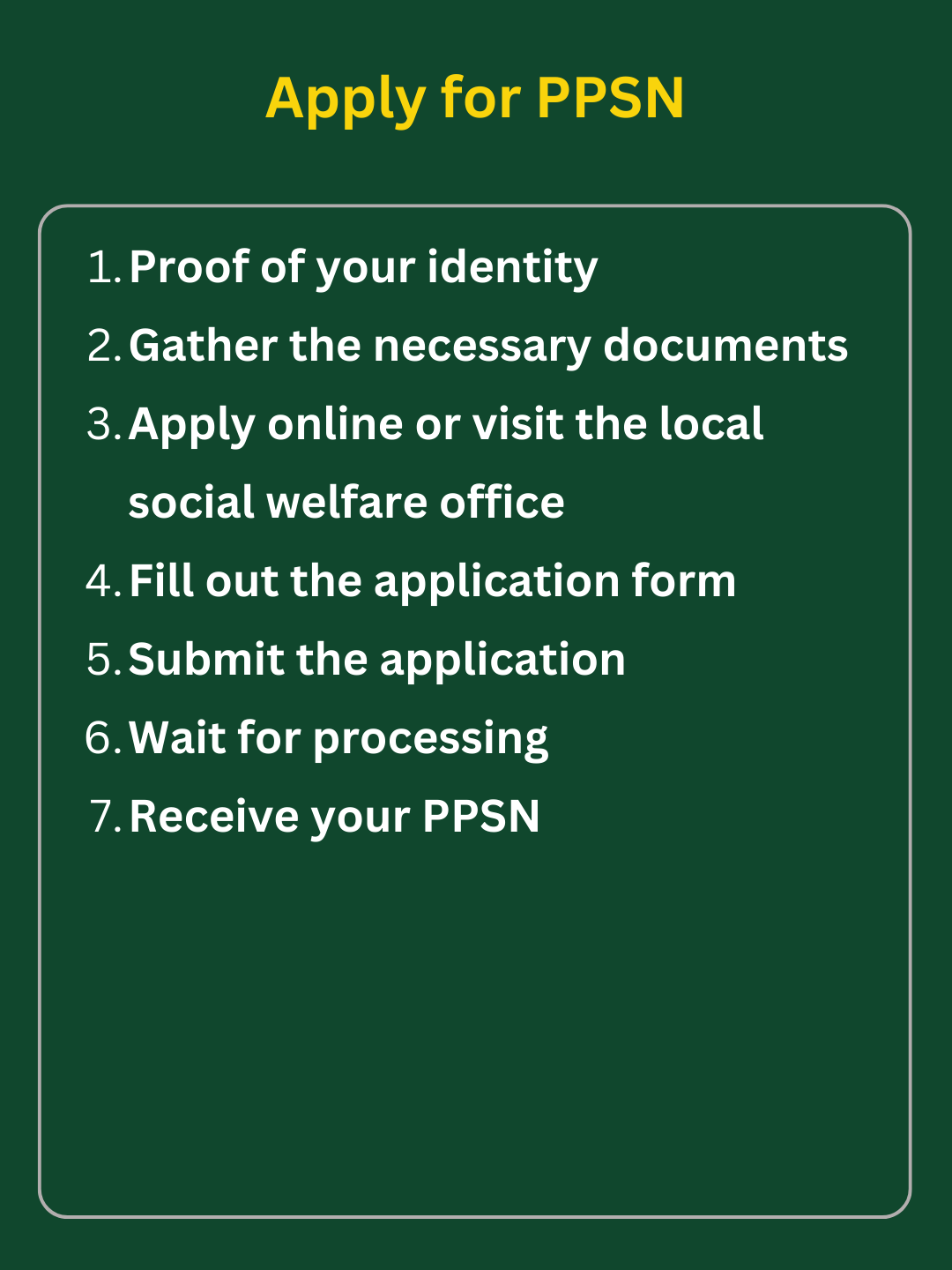 Students how to apply for PPS – Coming to Ireland